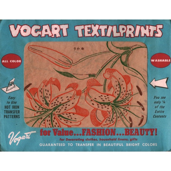 Vogart | Office | Vintage Vogart Textilprints 46 Tiger Lily Hot Iron ...